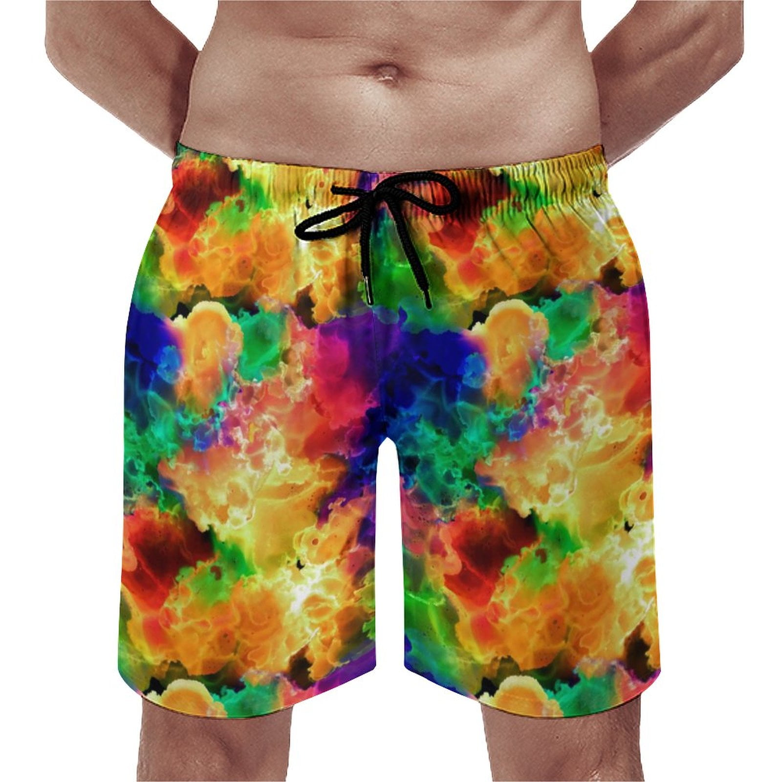 Neon Paint Board Shorts Trenky Man Board Short Graffiti Splatter Print ...