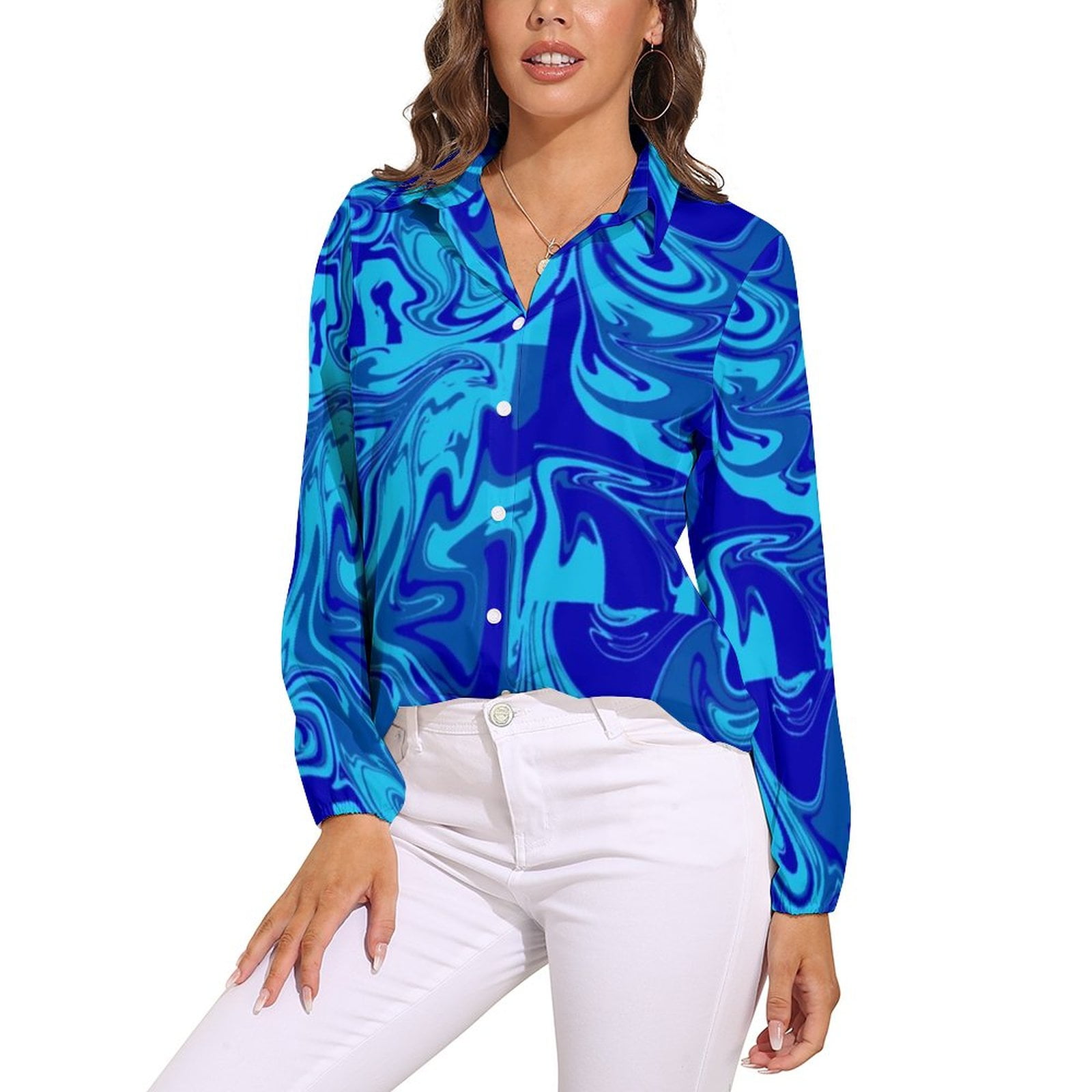 Neon Paint Loose Blouse Pretty Splatter Print Casual Oversize Blouses ...