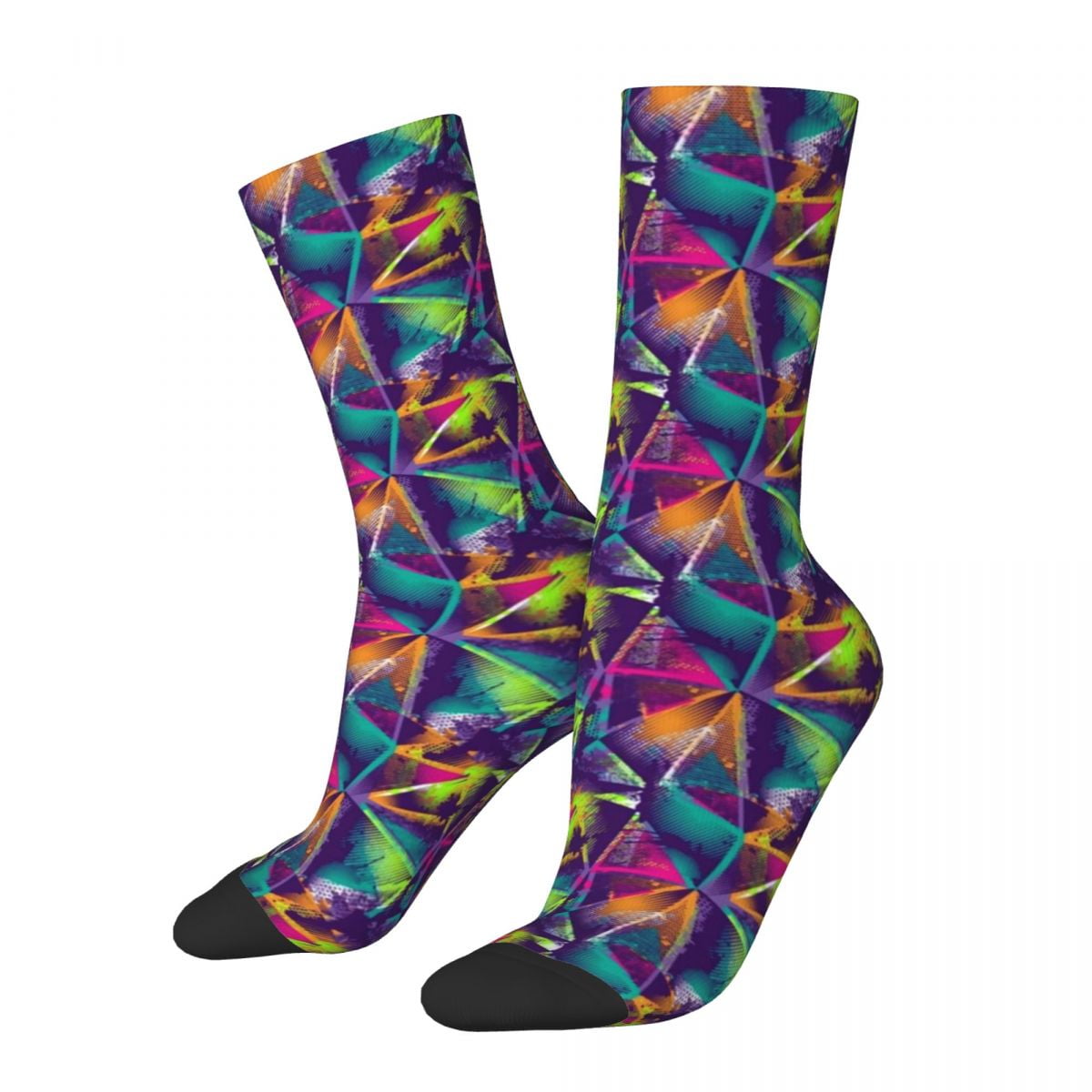 Neon Paint Spashs Socks Graffiti Art Print Korean Stockings Winter Non ...