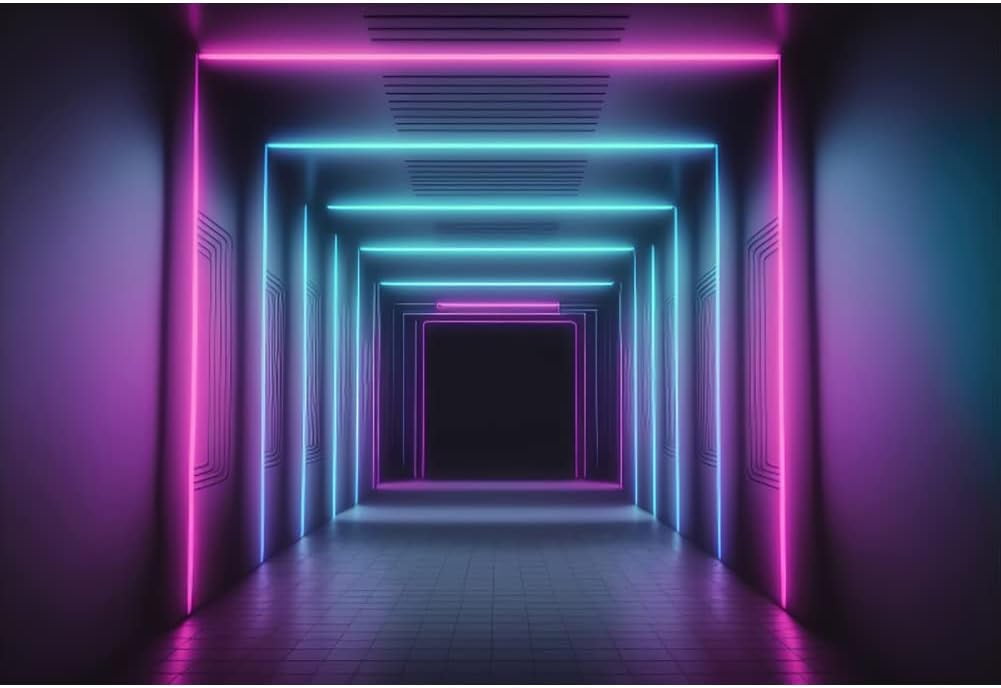 Neon Party Backdrop Glow Corridor Photo Backdrop Glow Birthday Party ...