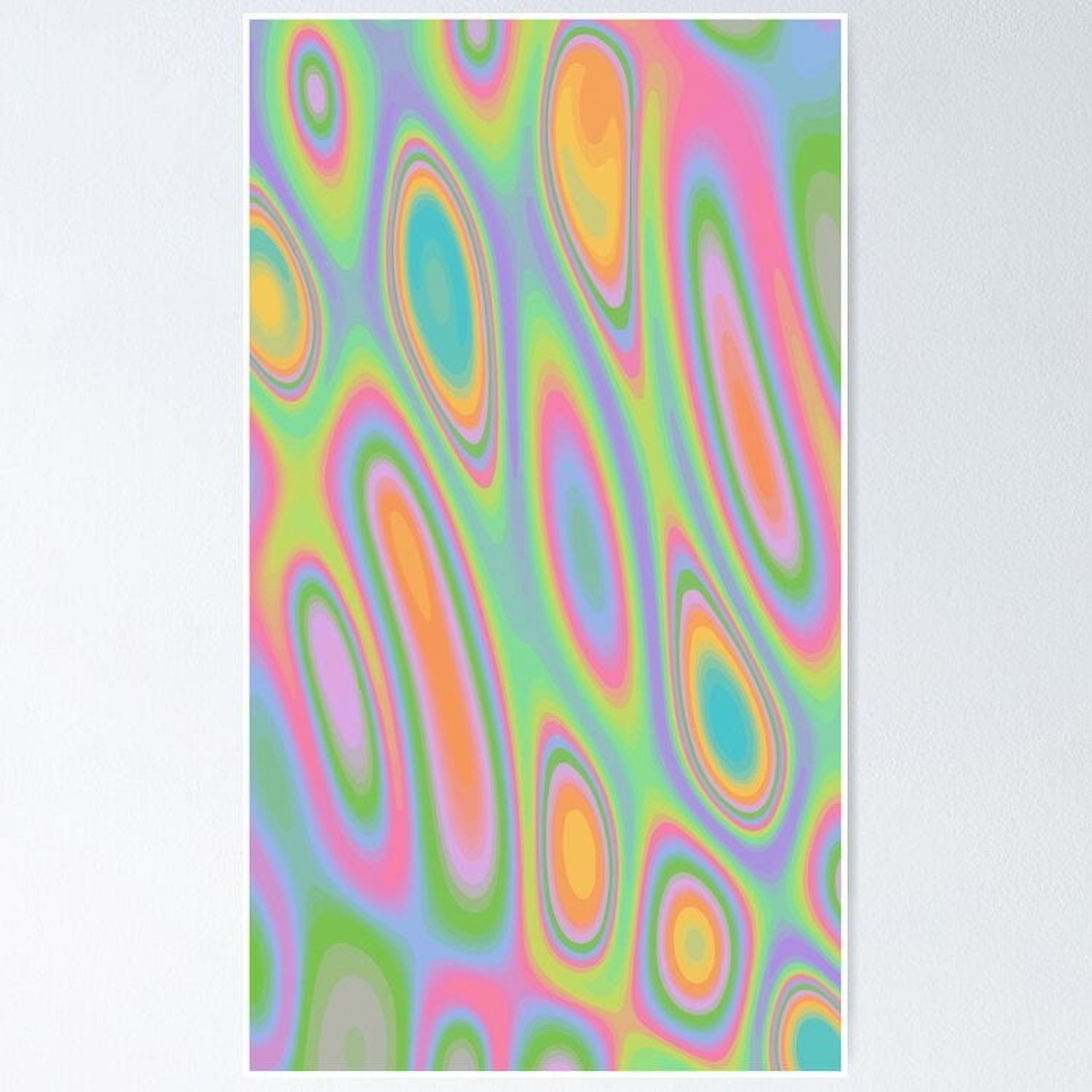 Neon Pastel Wild Rainbow Color Psychedelic Pattern Poster- Unframed Poster | Wall Art | Perfect ...