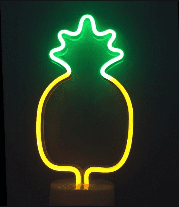 Neon Pineapple Lamp Light - Fun LED Pineapple Night Light for Summer or ...