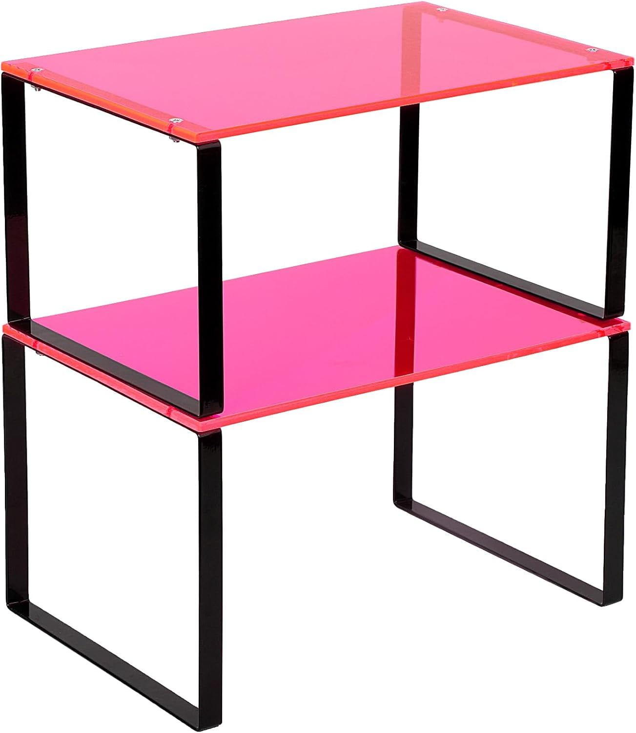 Neon Pink Acrylic Shelf Organizers Stackable Spice Rack for Countertop ...