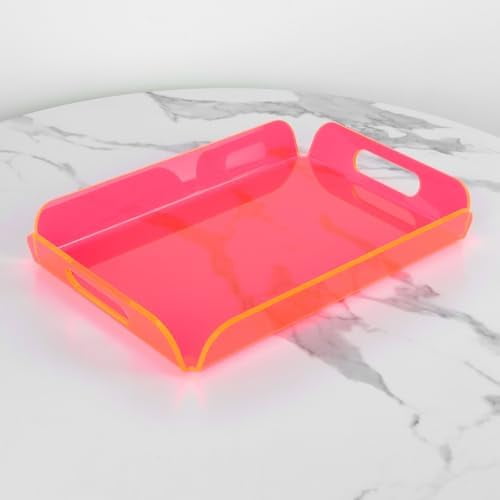 Neon Pink Acrylic Tray 15x10.2 Inches - Bold and Bright Serving Tray ...