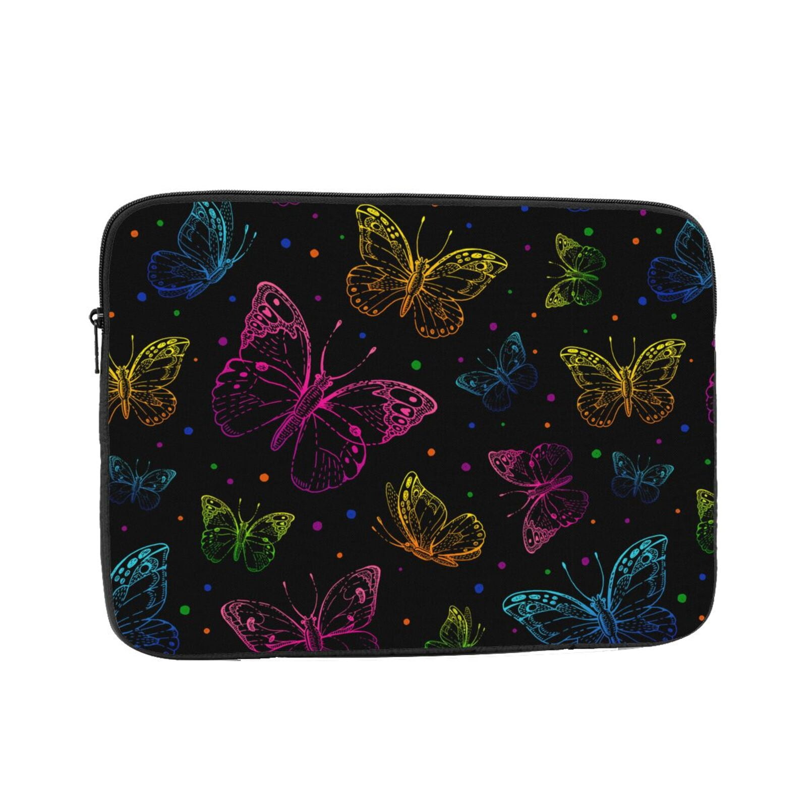 Neon Pink Blue Purple Butterfly 13 inch Portable Laptop Sleeve ...