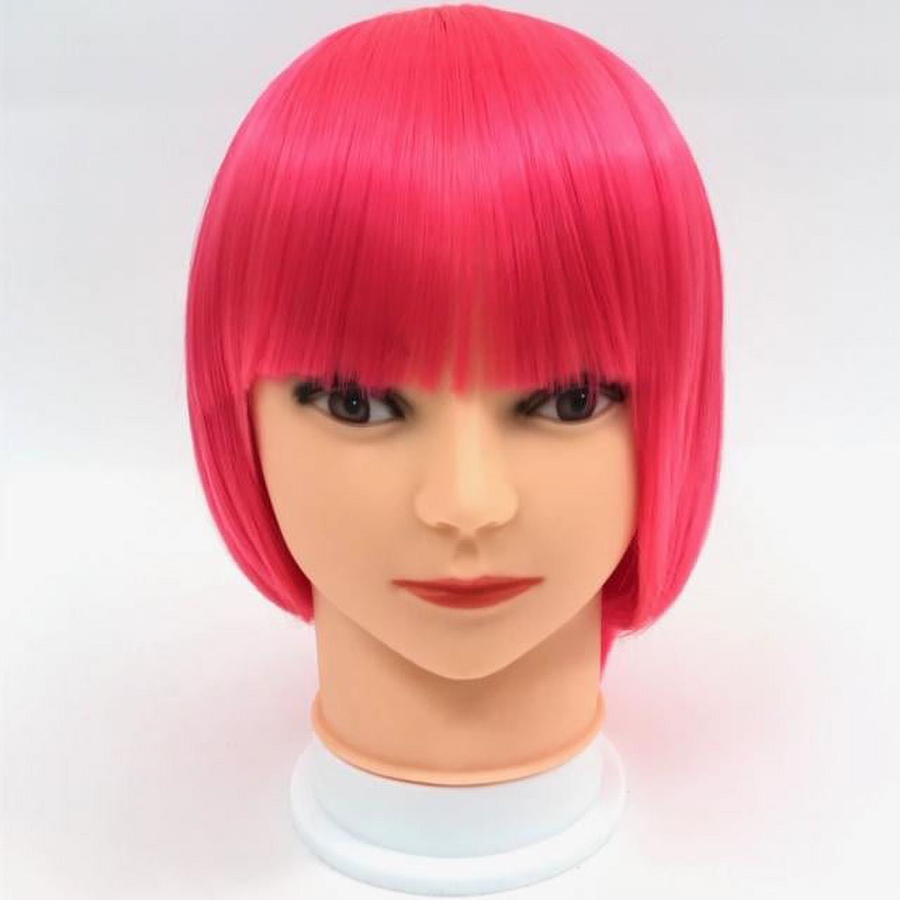 Neon Pink Bob Wig - Walmart.com