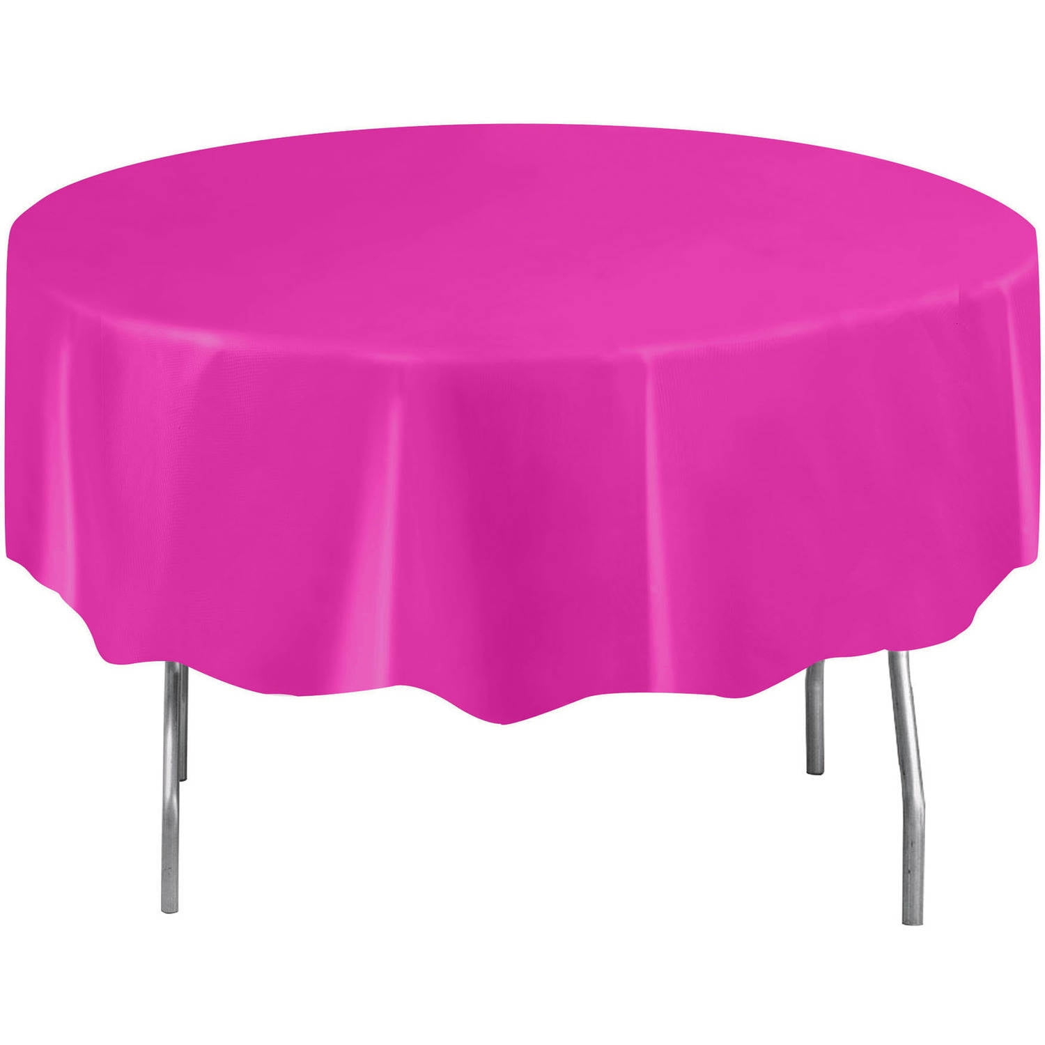 Neon Pink Plastic Party Tablecloth, Round, 84 in, 1ct - Walmart.com