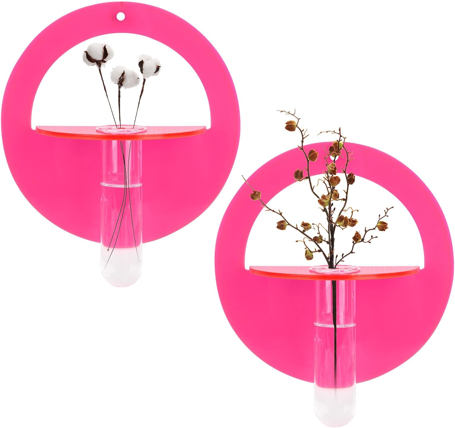 Neon Pink Wall Hanging Planter Acrylic Propagation Vases for Plants ...
