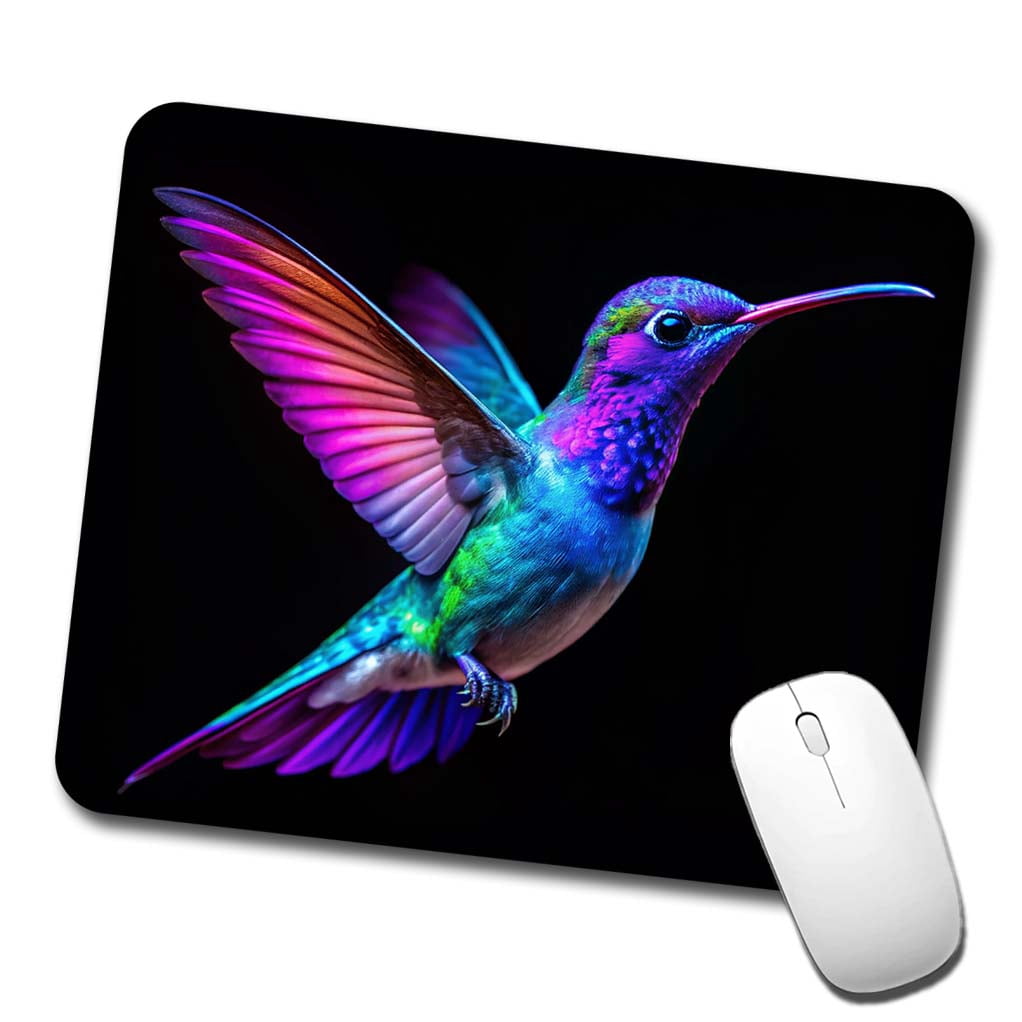 Neon Purple Blue Hummingbird Mouse Pad Low Profile Gaming Mat - Walmart.com