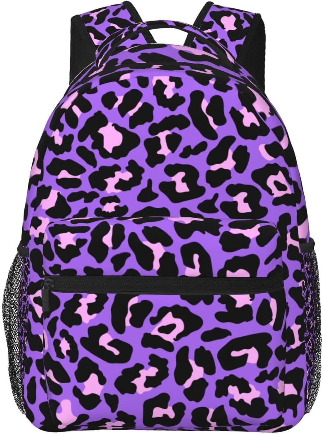 Neon Purple Pink Leopard Print 80S 90S Style Rucksacks Lightweight ...