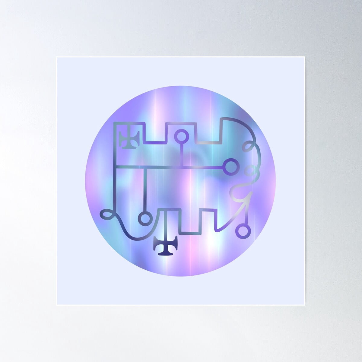 Neon Purple Stolas Sigil Poster Wall Art, Modern Wall Decor For Living ...