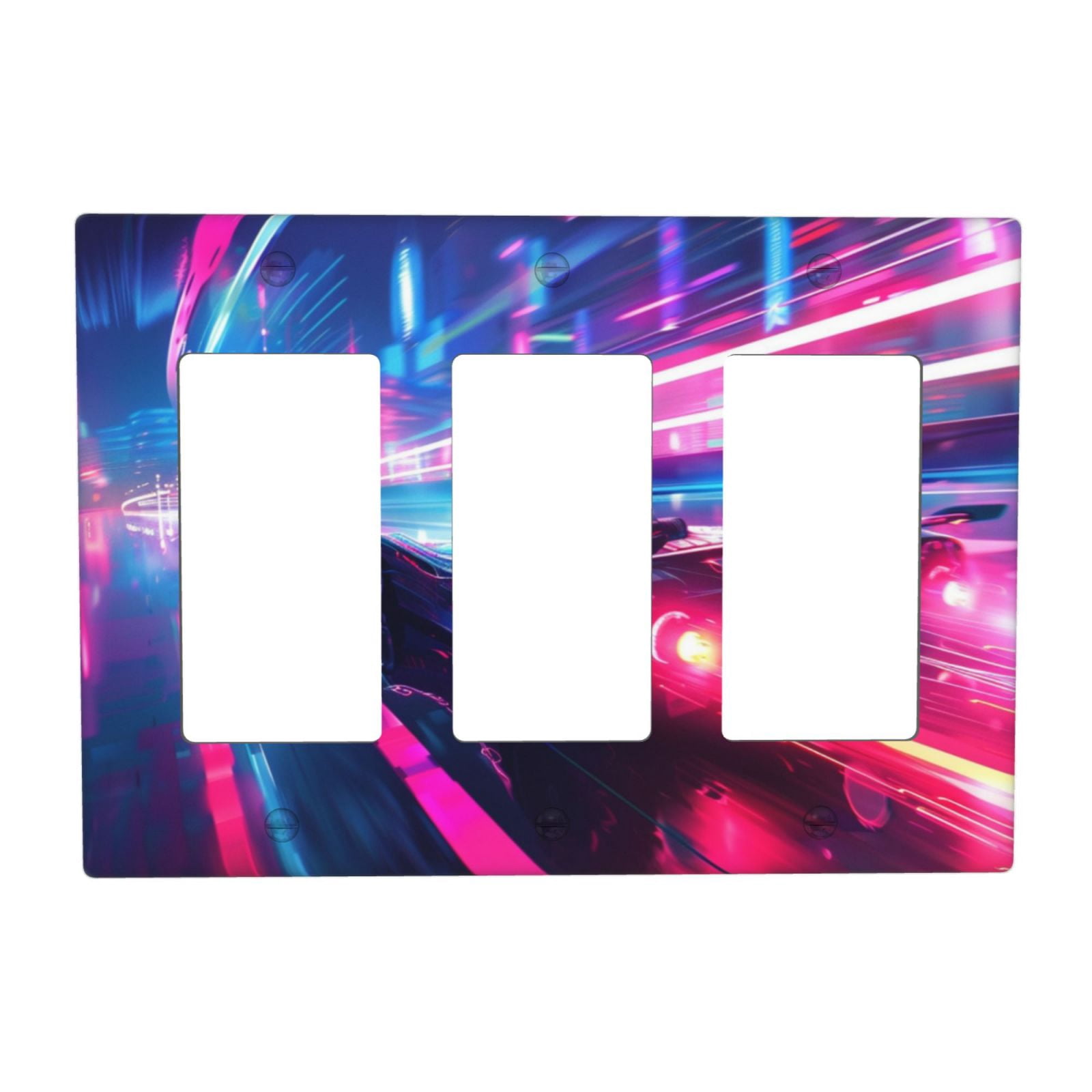 Neon Racing Switch Cover Decorative Wall Plate 3-Gang Standard Size ...