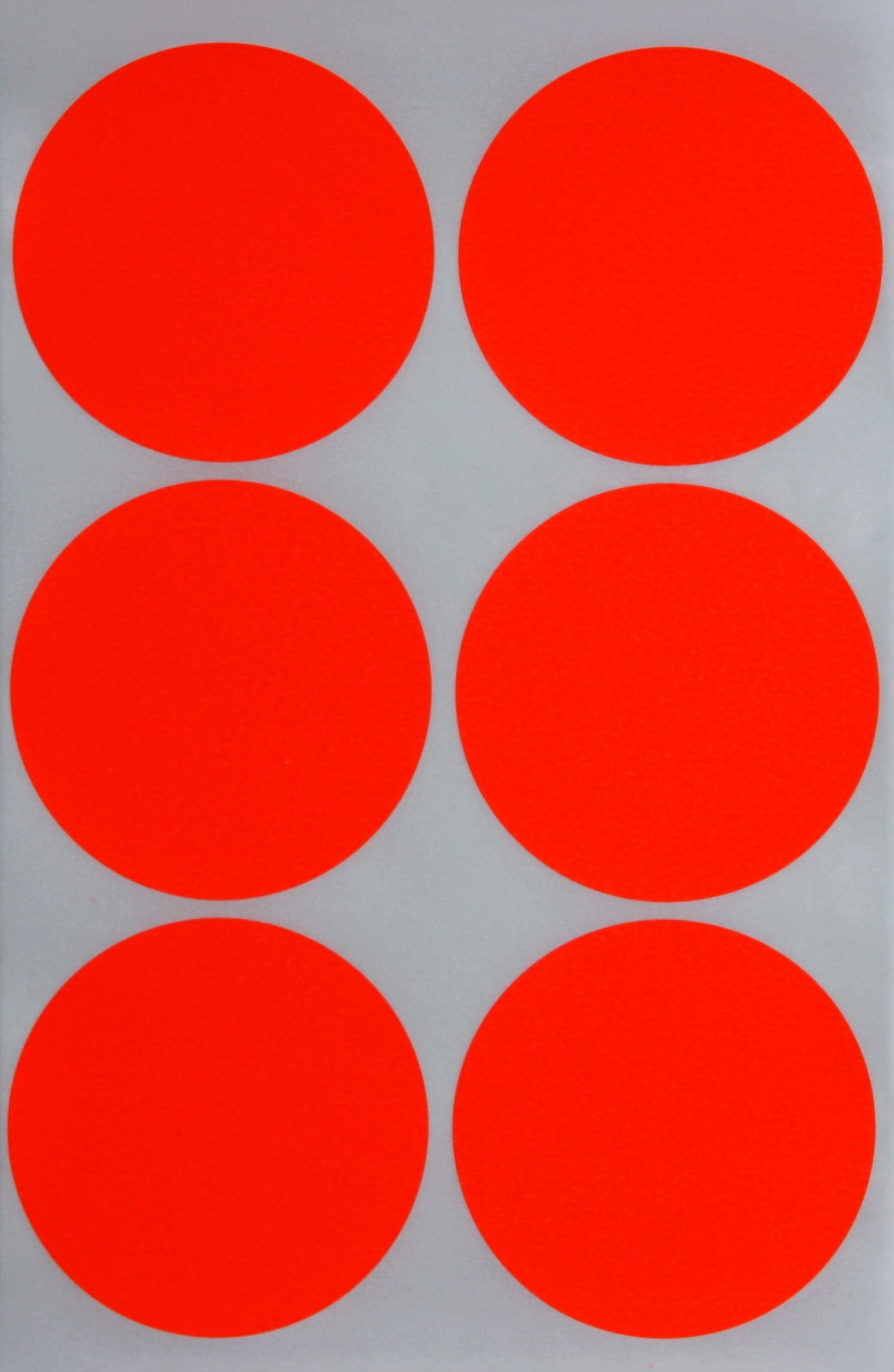 Neon Red Dot Sticker 50mm, Circle 2" inch Easy Peel Stickers, two inch ...