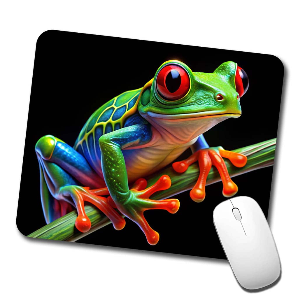 Neon Red-Eyed Tree Frog Mouse Pad Low Profile Gaming Mat - Walmart.com