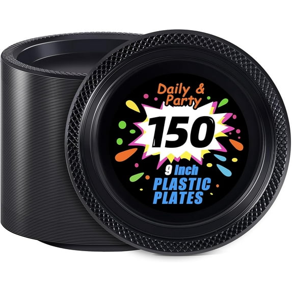 Neon Red Party Plates 7 Inch -150 Count, Translucent Red Plastic ...