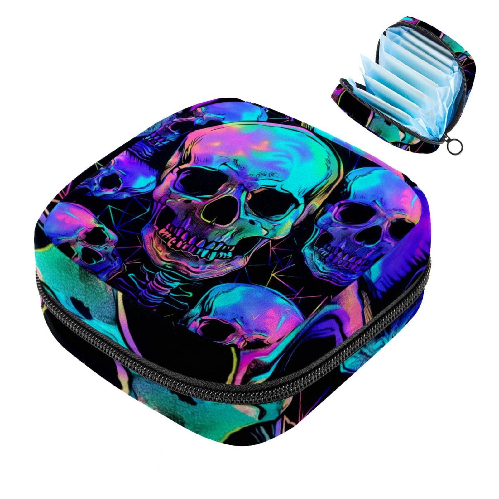 Neon Robot Skeleton Sanitary Napkin Storage Bag Menstrual Pad Bag ...