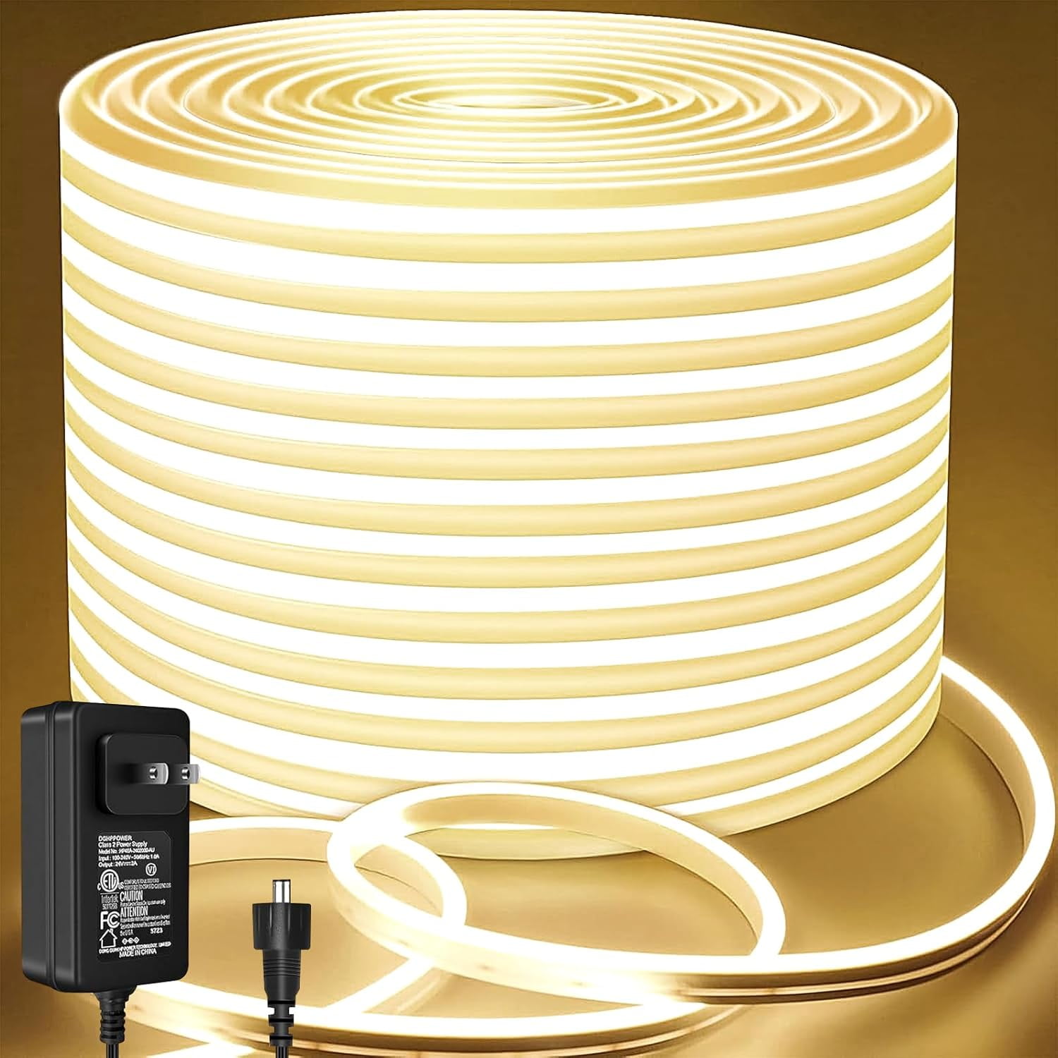 Neon Rope Light 32.8Ft, Neutral White Strip Lights 1.96in/Cut, 4500K ...