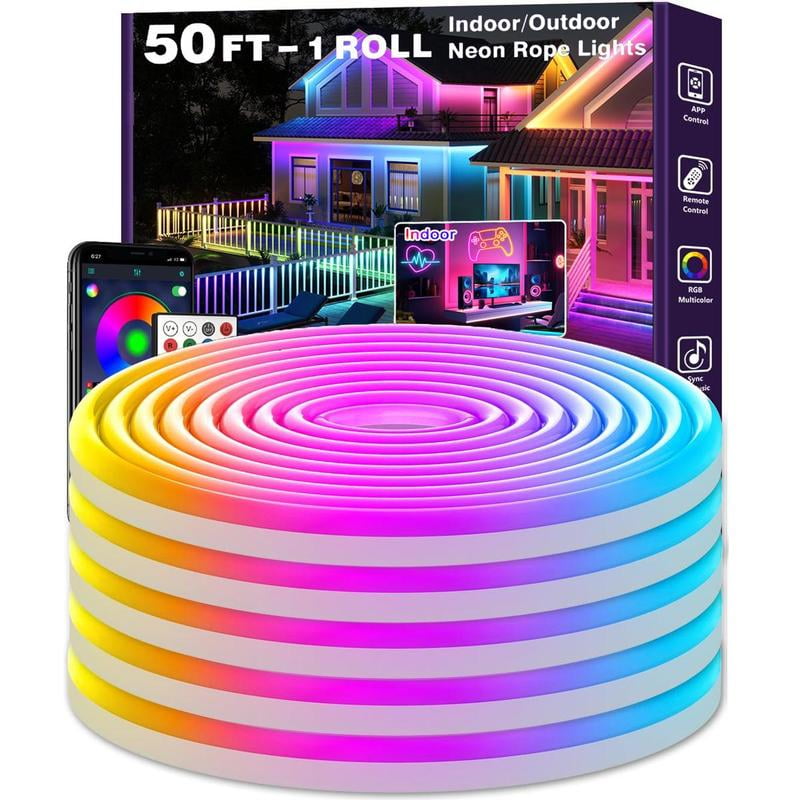 Neon Rope Lights, Smart Flexible Led Rope Lights Control with App ...