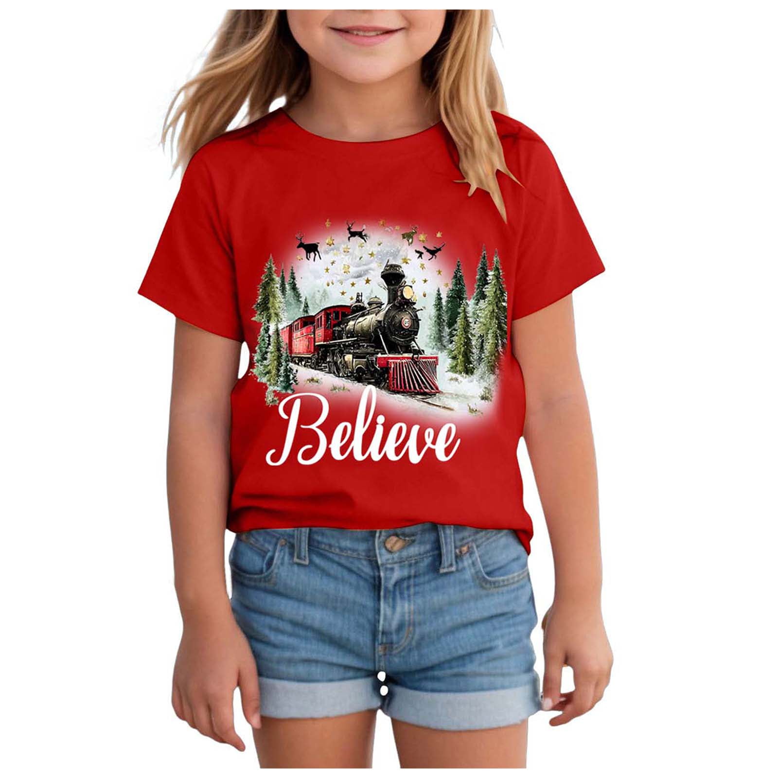 Neon Shirt Girls Kids Christmas Shirt Boys Girls Merry Christmas Tshirt ...