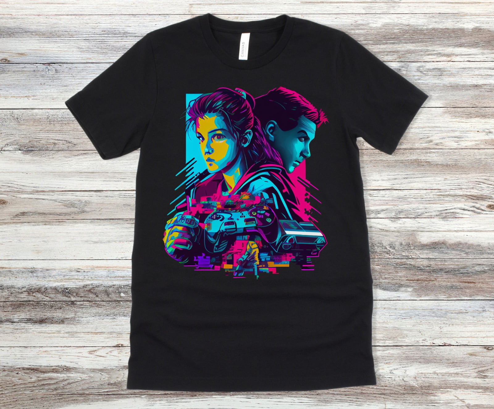 Neon Shirt for Retro Gamers: Classic Gaming Graphics for a Throwback ...