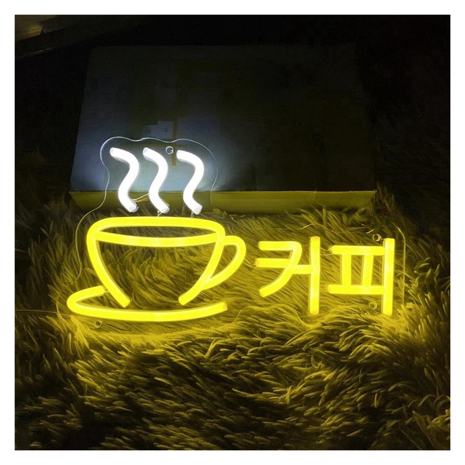 Neon Sign Coffee Neon Lights USB Powered Dimmable Night Lights For Cafe ...