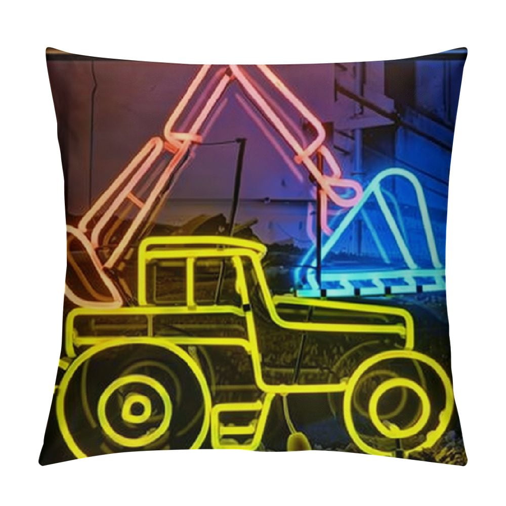 Neon Sign Construction Excavator Vehicles LED Neon Light USB Powered ...