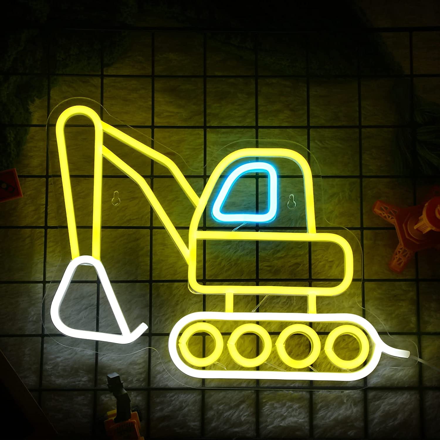 Neon Sign Construction Excavator Vehicles LED Neon Light neon light ...