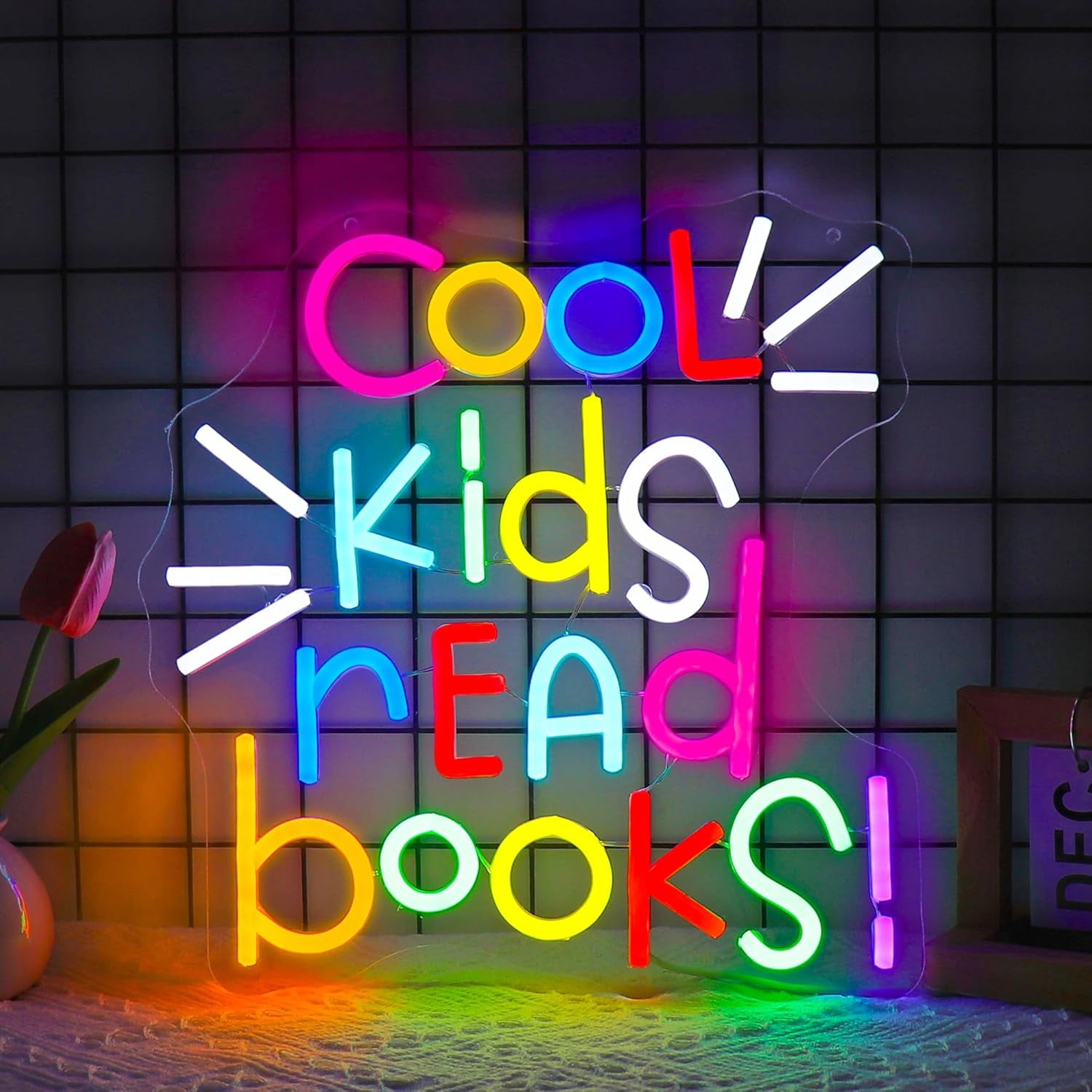 Neon Sign, Cool Read Books Neon Signs for Wall Decor Light Up Signs ...