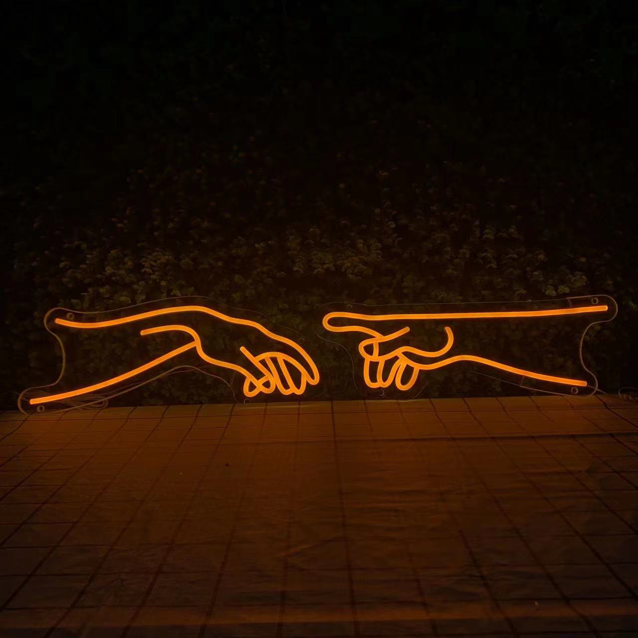 Neon Sign Hands of God with Dimmer, Neon Sign Bedroom, Handmade Neon ...