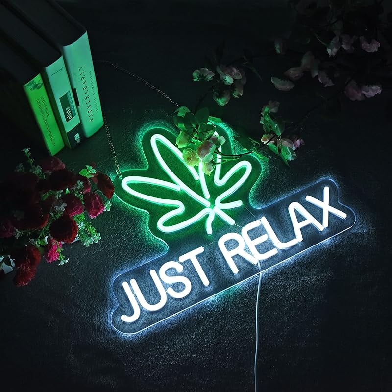 Neon Sign Just Relax LED Neon Lights Signs for Wall Decor,Bedroom,Game ...