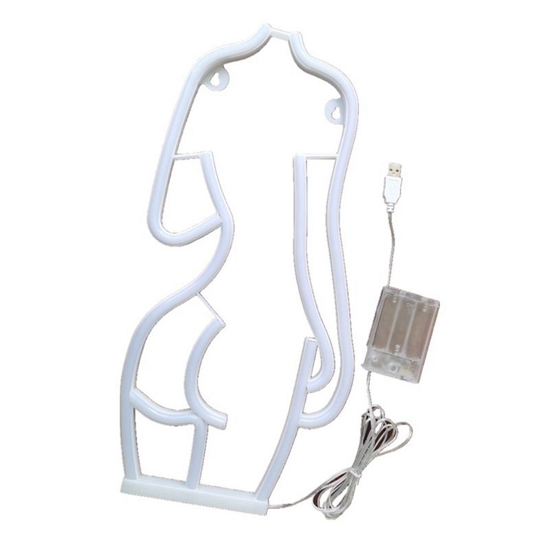 Neon Sign, Lady Back LED Neon Lights Signs for Wall Decor Battery and ...