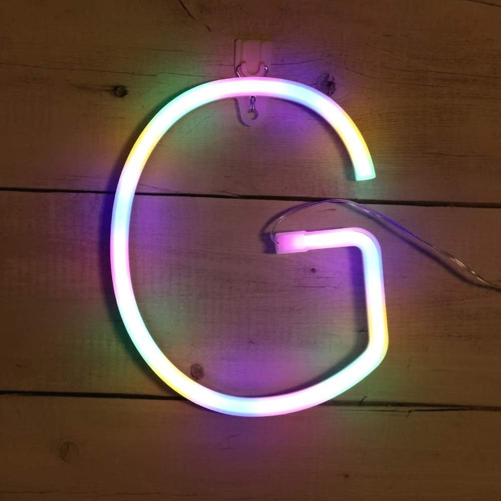 Neon Sign, Letter Neon Signs Neon Alphabet Light Light Up LED Letters ...