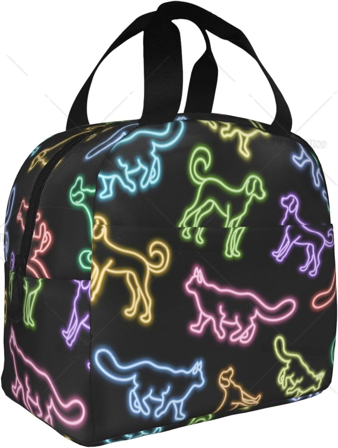 Neon Sign Pattern Lunch Bag Reusable Lunch Box Women Men Cooler Lunch ...