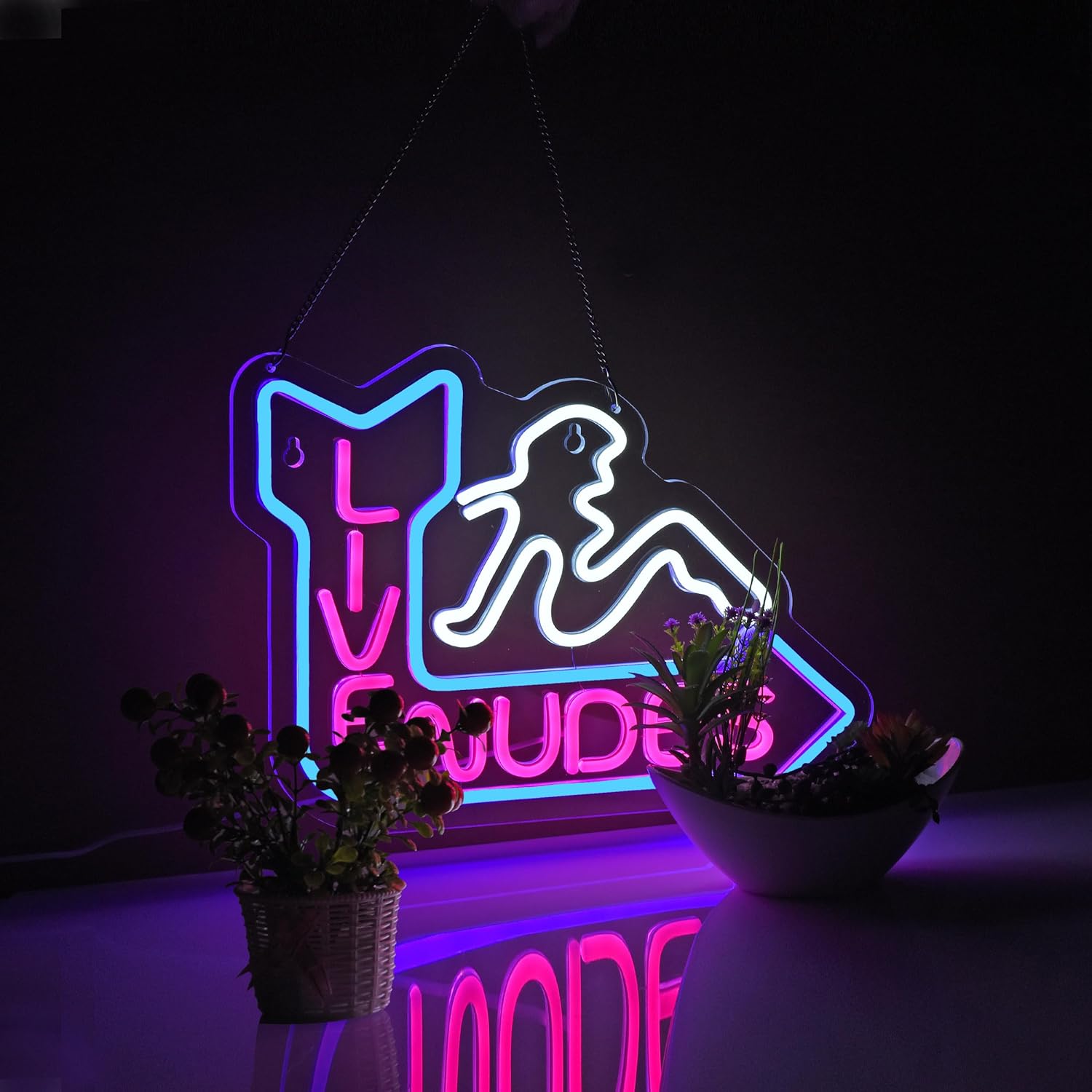 Neon Sign for Wall Decor LED Live Batchroom Changing Room Restroom Neon ...