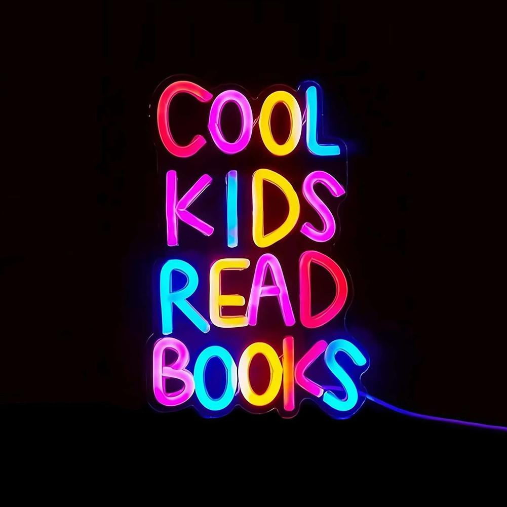 Neon Sign for Classroom, Cool Kids Read Boo Neon Sign, 3D Wall Art Wall ...