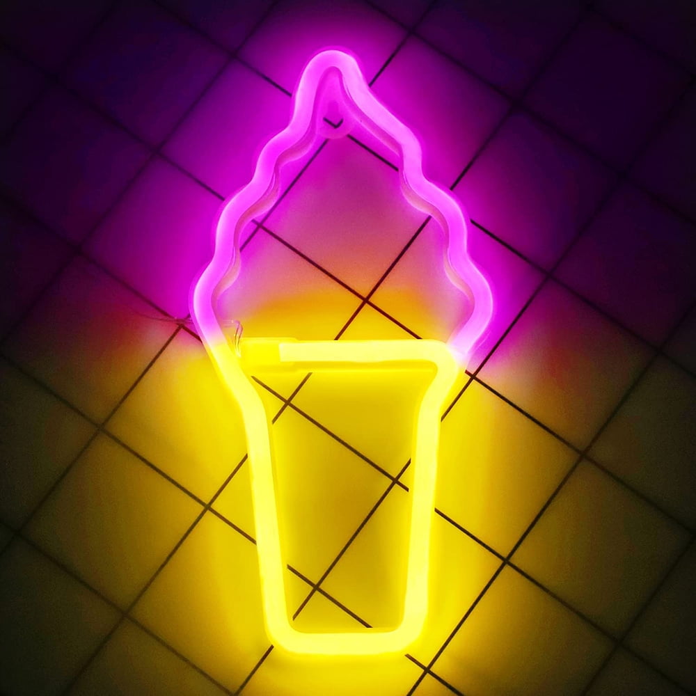 Neon Signs Ice Cream Shaped Summer Decorations,Popsicle LED Neon Lights ...