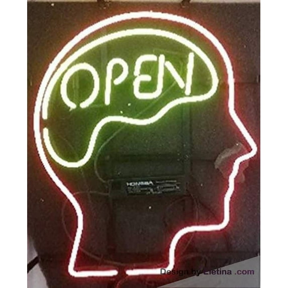 Neon Signs for Wall Decor Beer Bar inxin Open Mind Brain Red Yellow ...