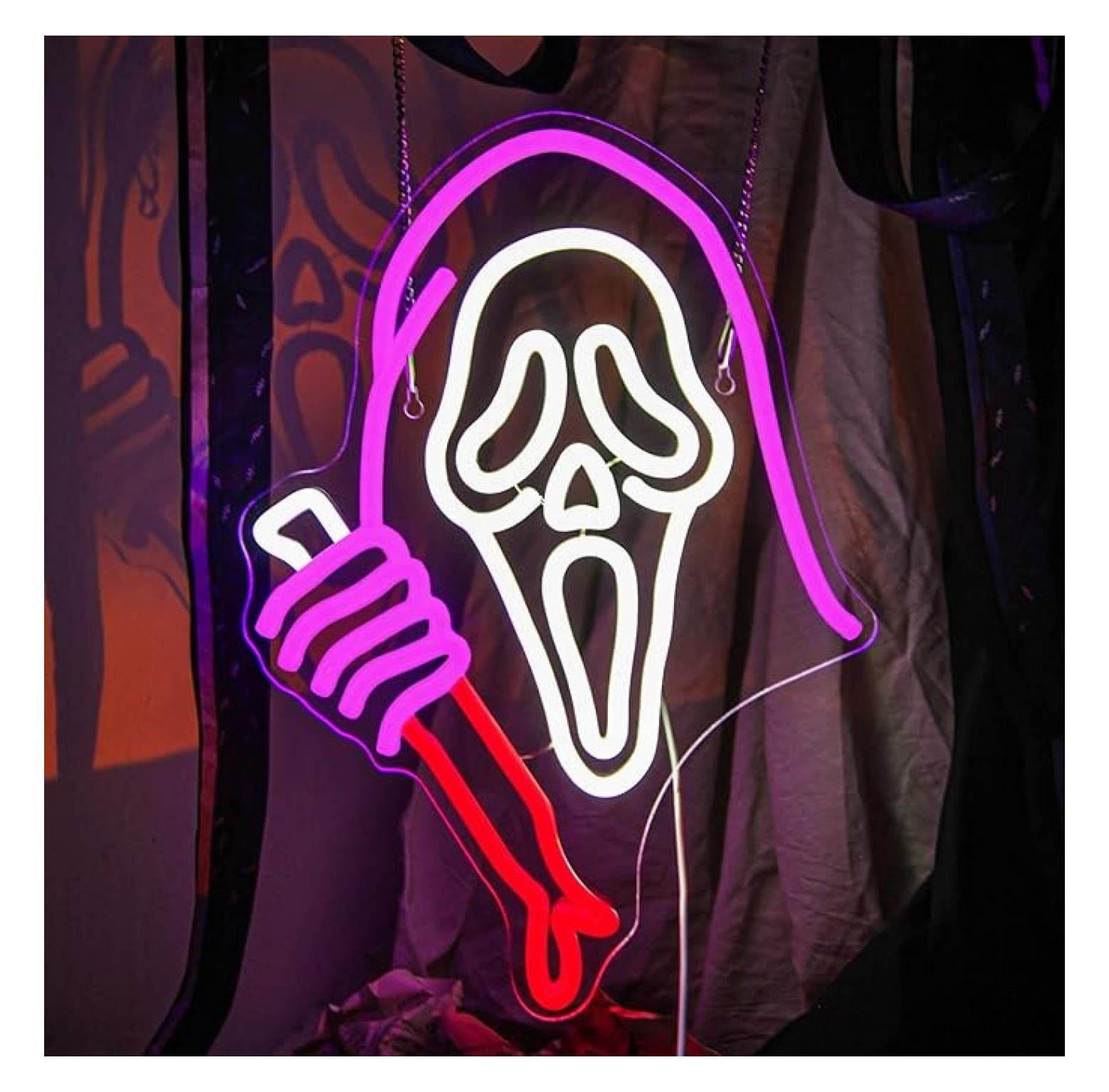 Neon Signs for Wall Decor LED Dimmable Ghost Neon Light Neon Sign USB ...