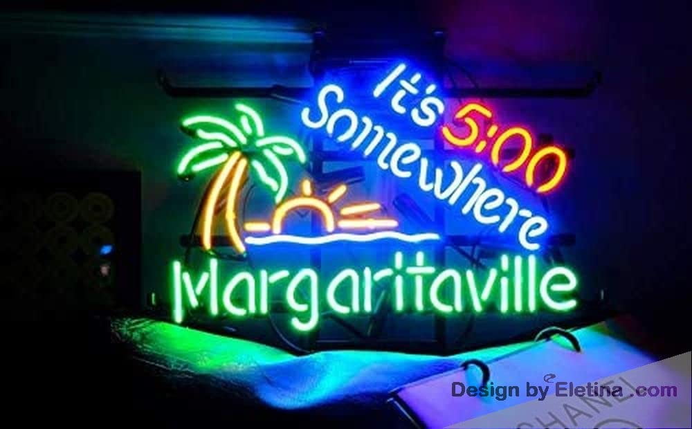 Neon Signs for Wall Decor Led Tube Sign It's 5:00 Somewhere 16x20inch ...