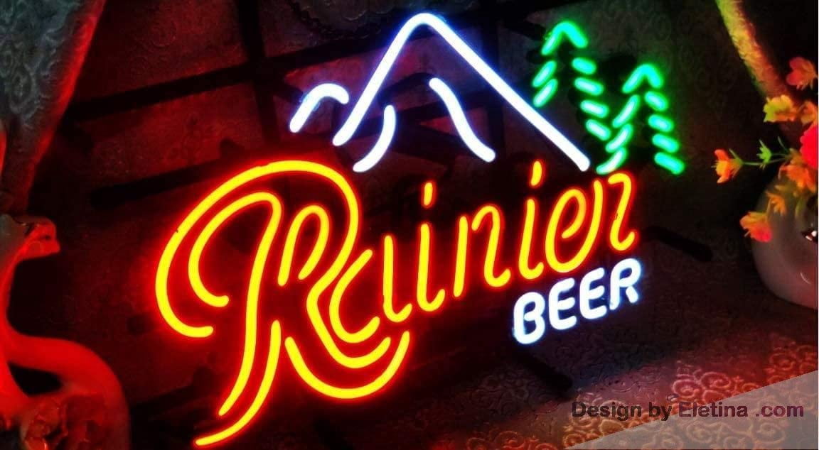 Neon Signs for Wall Decor Led Tube Sign Rainier Beer Home Bedroom ...