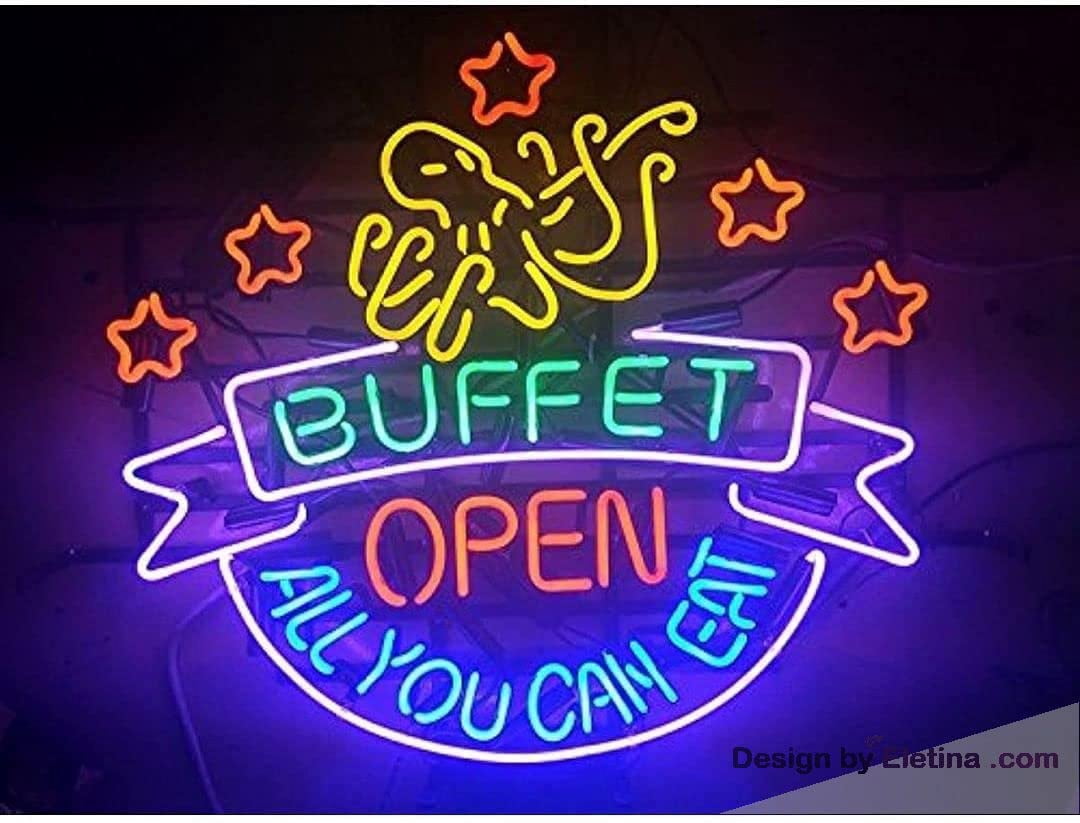 Neon Signs for Wall Decor New 15x17inch Buffeet Open All You Can Eat ...