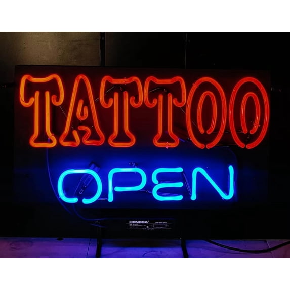 Neon Signs for Wall Decor Tattoo Open Sign Home Bedroom Garage Light ...