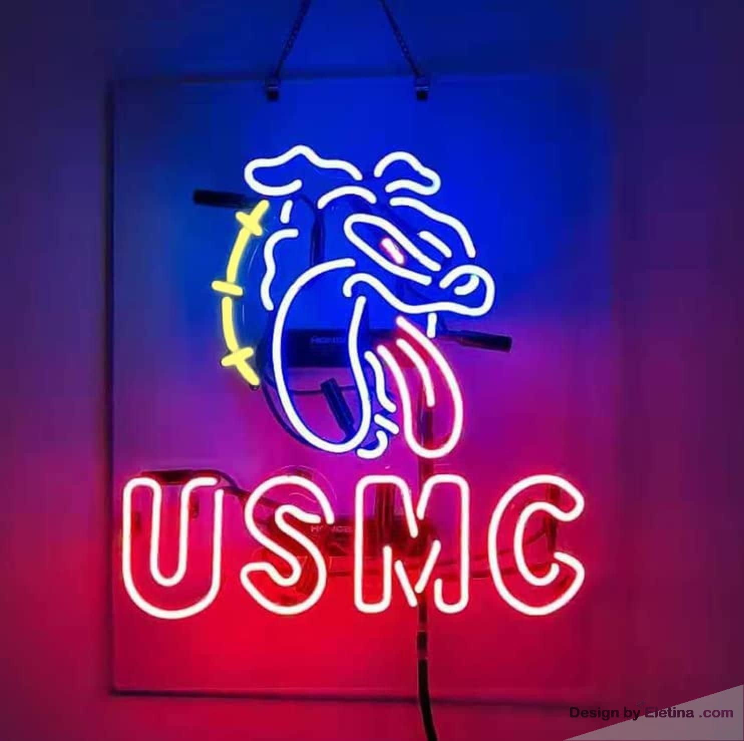 Neon Signs for Wall Decor Usmc Beer Real Led Bar Home Beer Bar Pub ...