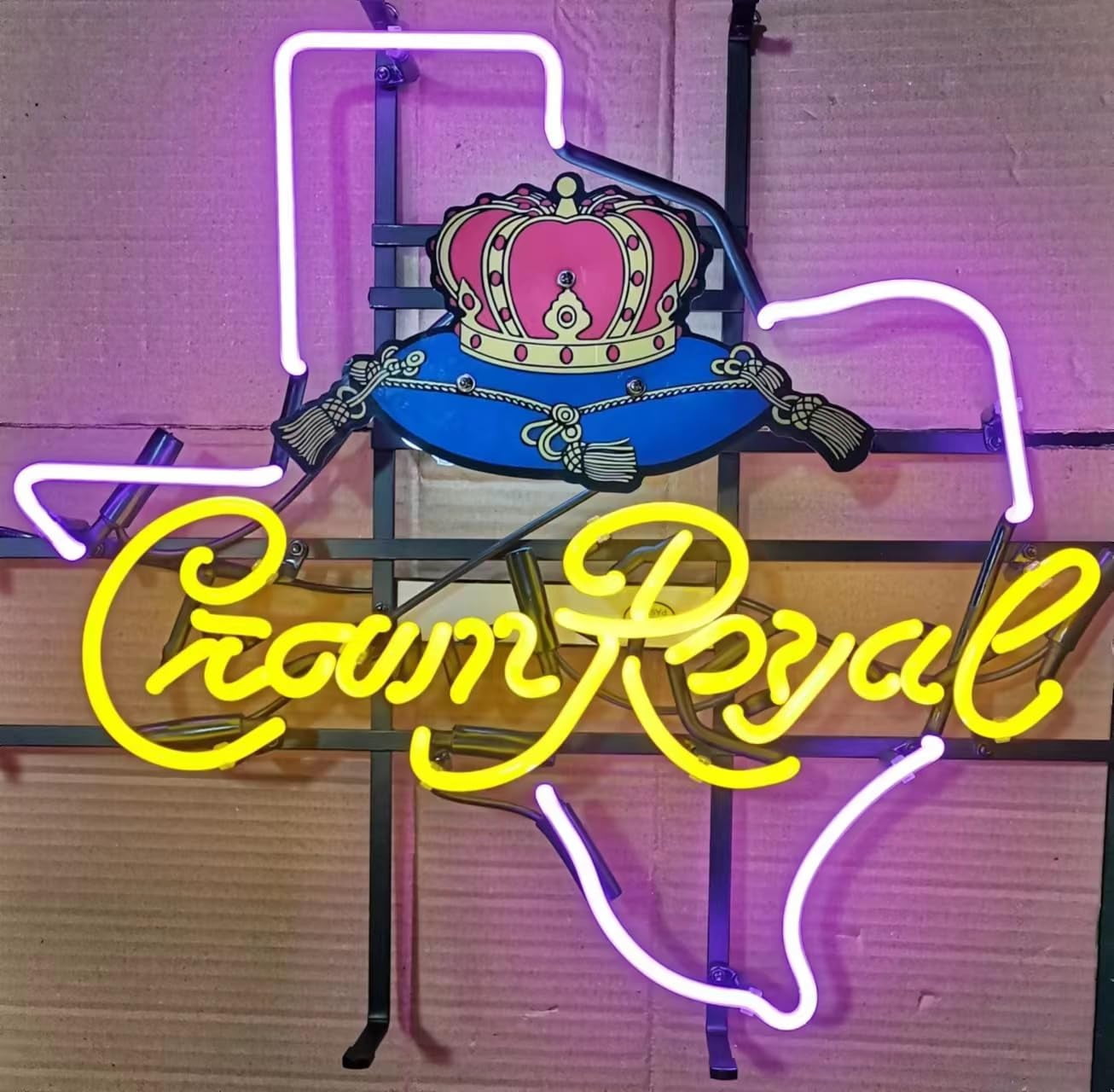Neon Signs for Wall Decor 15x17inch Crown Royals Sign Acrylic Beer Pub ...