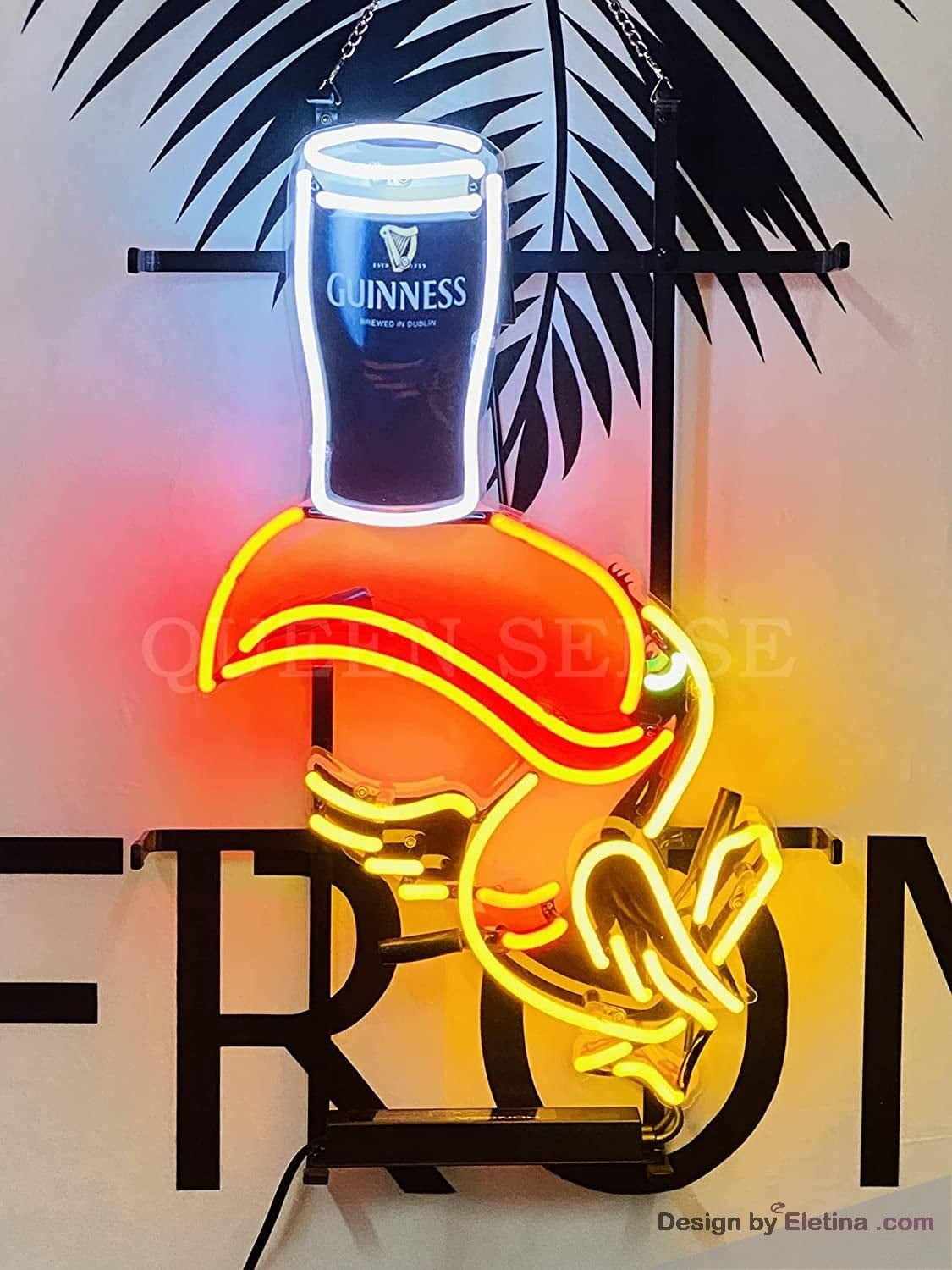 Neon Signs for Wall Decor 15x17inch Guinness's Beer Toucan Sign Light ...