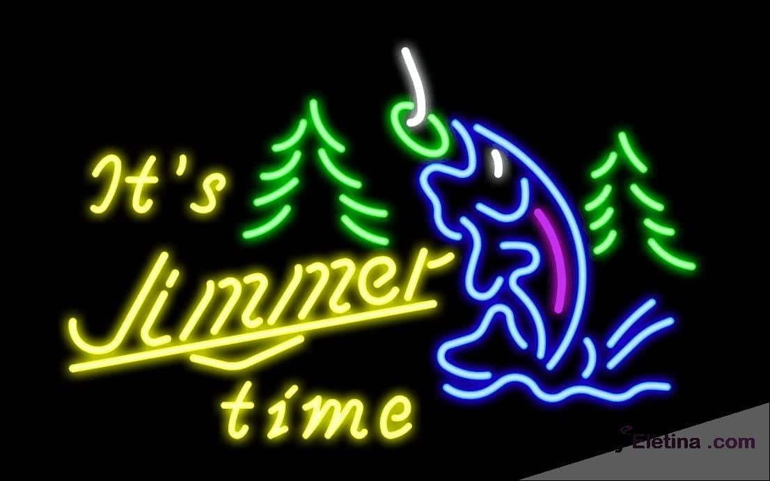 Neon Signs for Wall Decor 15x17inch It's Jimmer Time Fish Sign Light ...