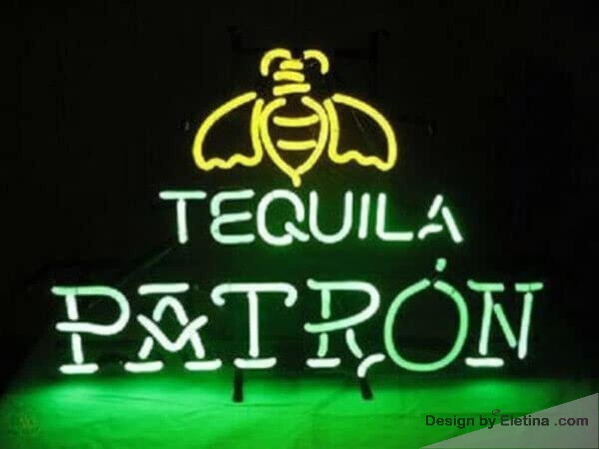 Neon Signs for Wall Decor 15x17inch Patron Tequilas Sign Light Man Cave ...
