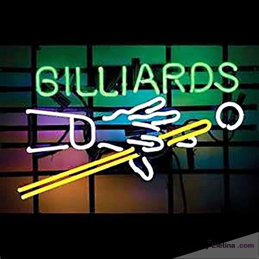 Neon Signs for Wall Decor 16x20inch B Illiards P Ool Custom Handmade ...