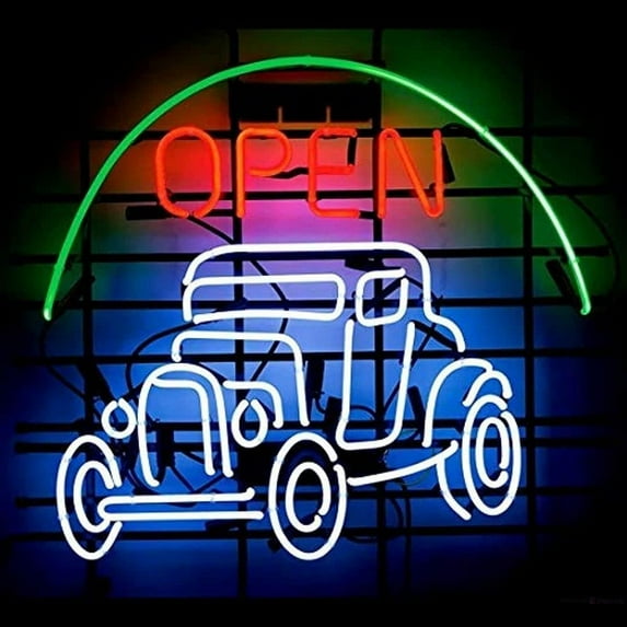 Neon Signs for Wall Decor 16x20inch Open Car Sign (varioussizes) Beer ...