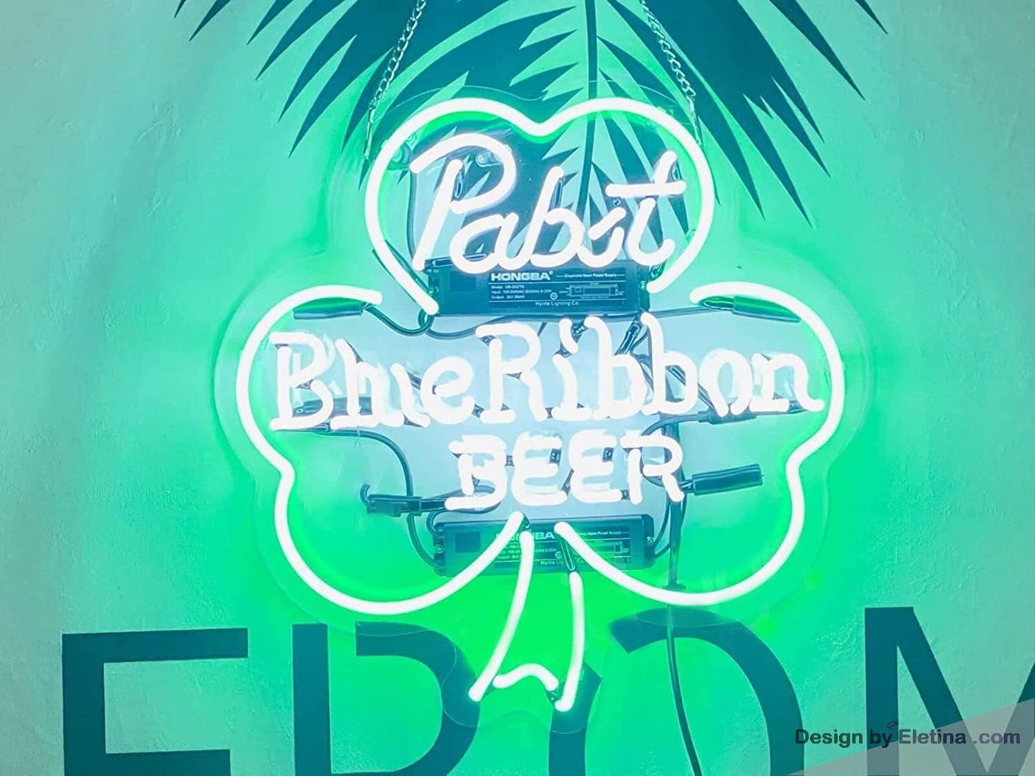 Neon Signs for Wall Decor 16x20inch Pabst Blue Ribbons Beer Clover Sign ...